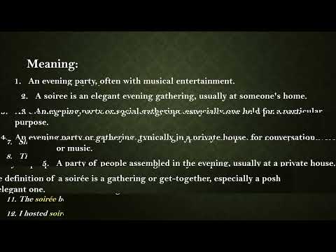 Soirée Meaning and Example Sentences