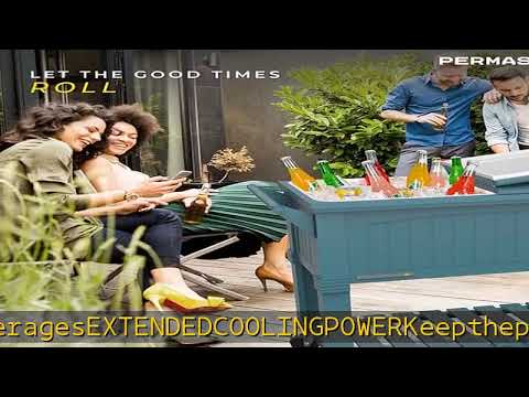 Permasteel Party Cooler with Divider, Spacious 80-Qt Capacity, Chills 36hrs, Rolling Ice Chest for