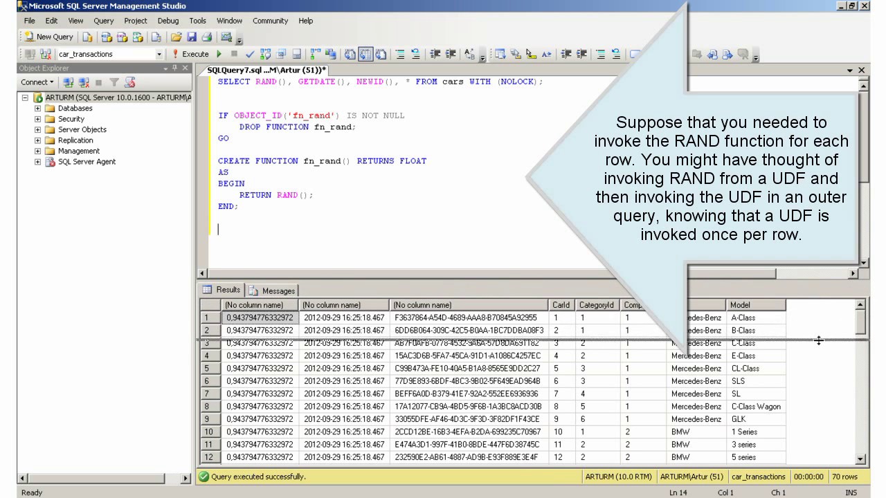 T-SQL tutorial: User-Defined Functions, Full SQL Server Transact-SQL course (Lesson 5)
