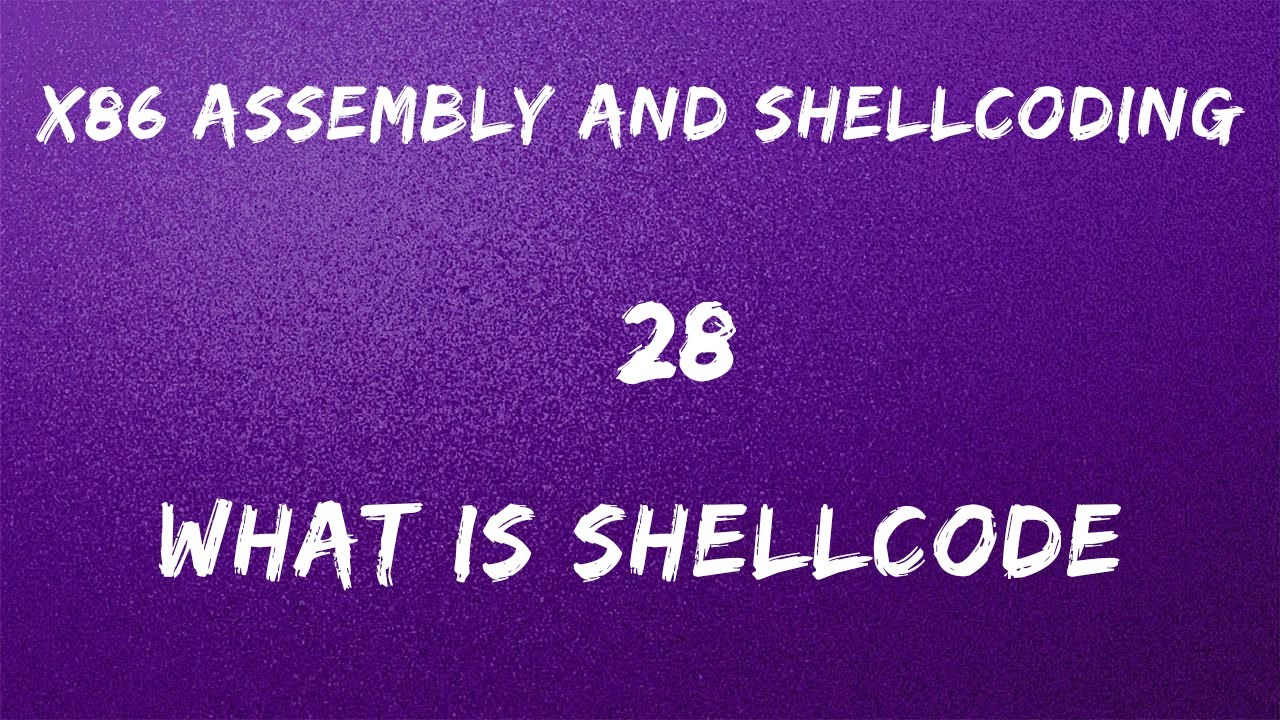 x86 Assembly and Shellcoding - 28 What is Shellcoding ?