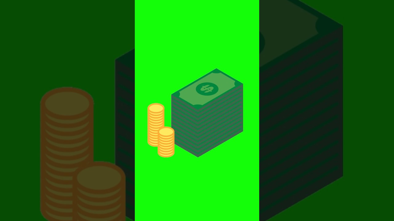 Money Dollars coin green screen #greenscreen #dollar #money #chromakey