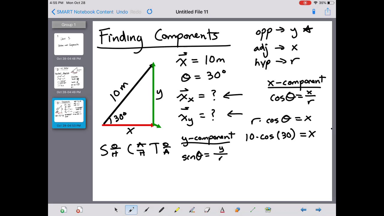 Physics Unit 3: Vector Components