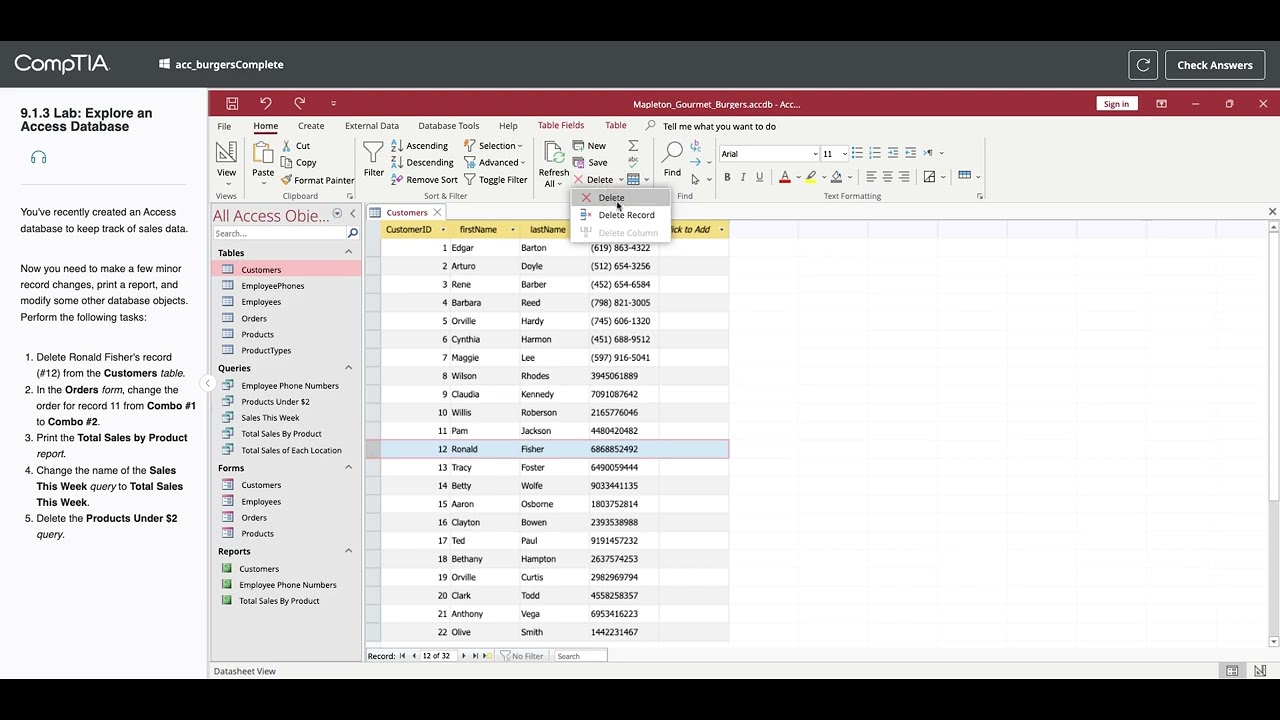 Explore an Access Database (Databases)