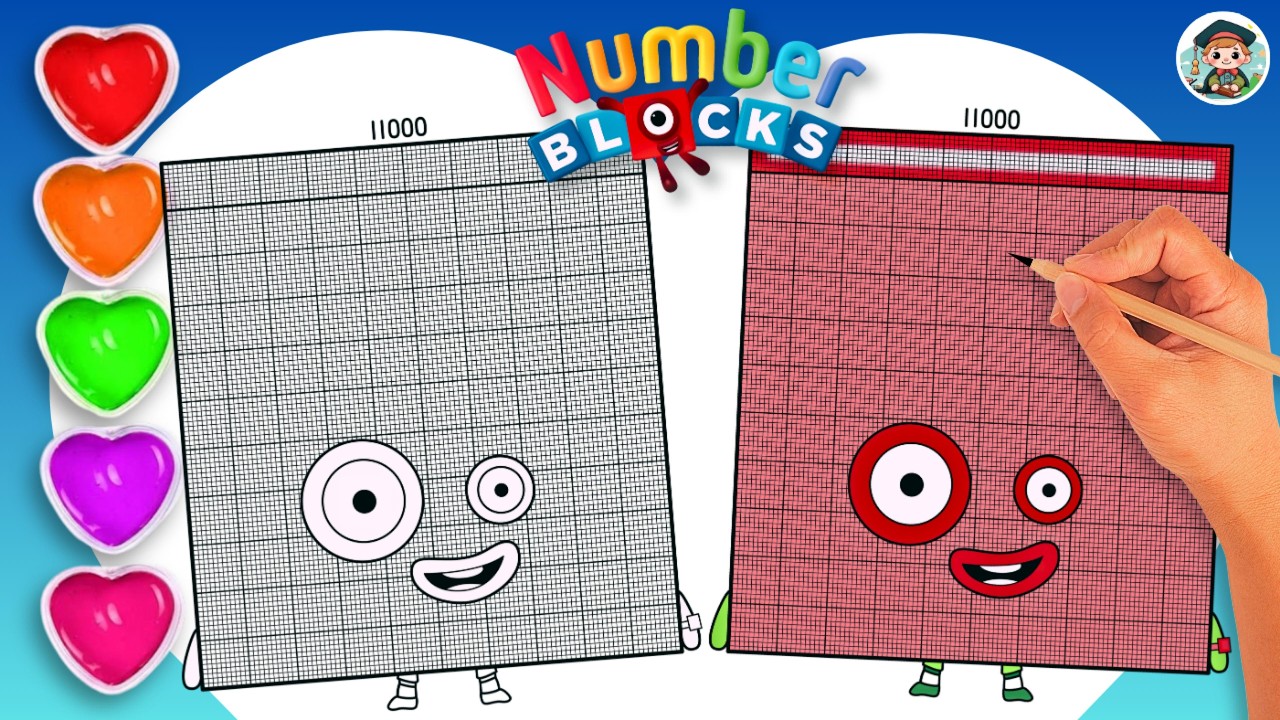 How To Draw Numberblock 11000 Coloring🌈 - Learn to draw Numberblock 11000 Coloring for kids