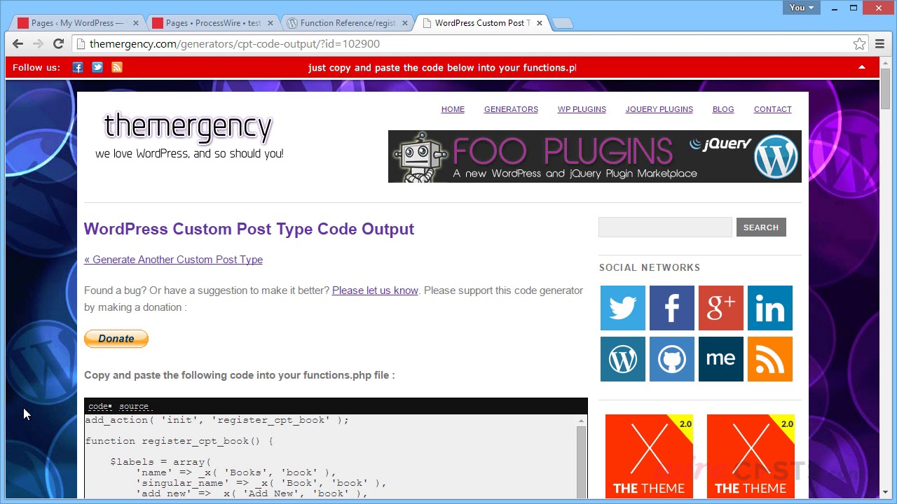 WordPress vs. ProcessWire - Custom Post Types