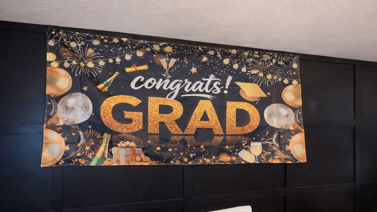Class of 2026 Graduation Banner Backdrop | Black & Gold Photo Background #ad 💖