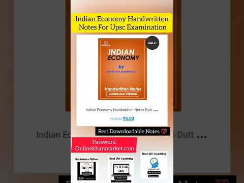 Indian Economy Handwritten Notes For UPSC Examination