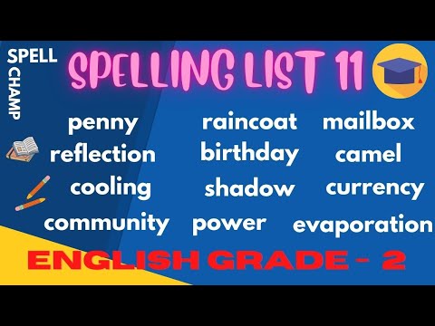 English Grade 2 Spelling List 11
