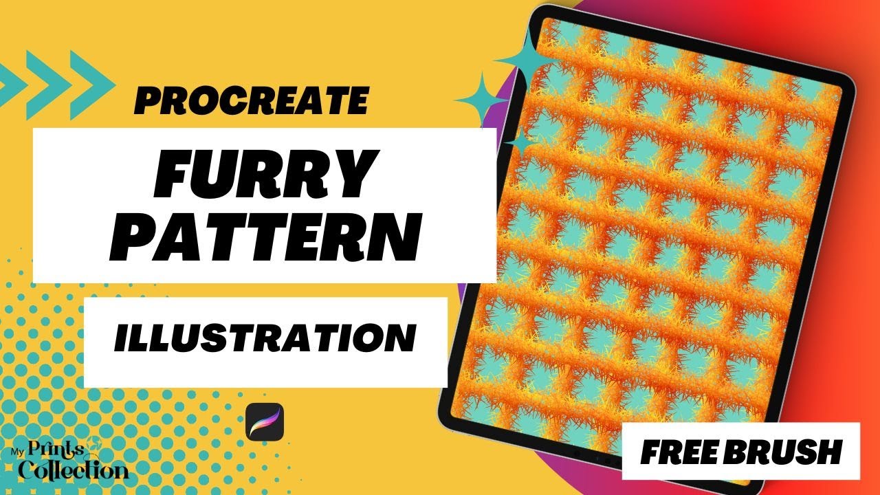 Procreate Furry Pattern Illustration (FREE) Fur Procreate Brush, Step by Step Beginner Tutorial
