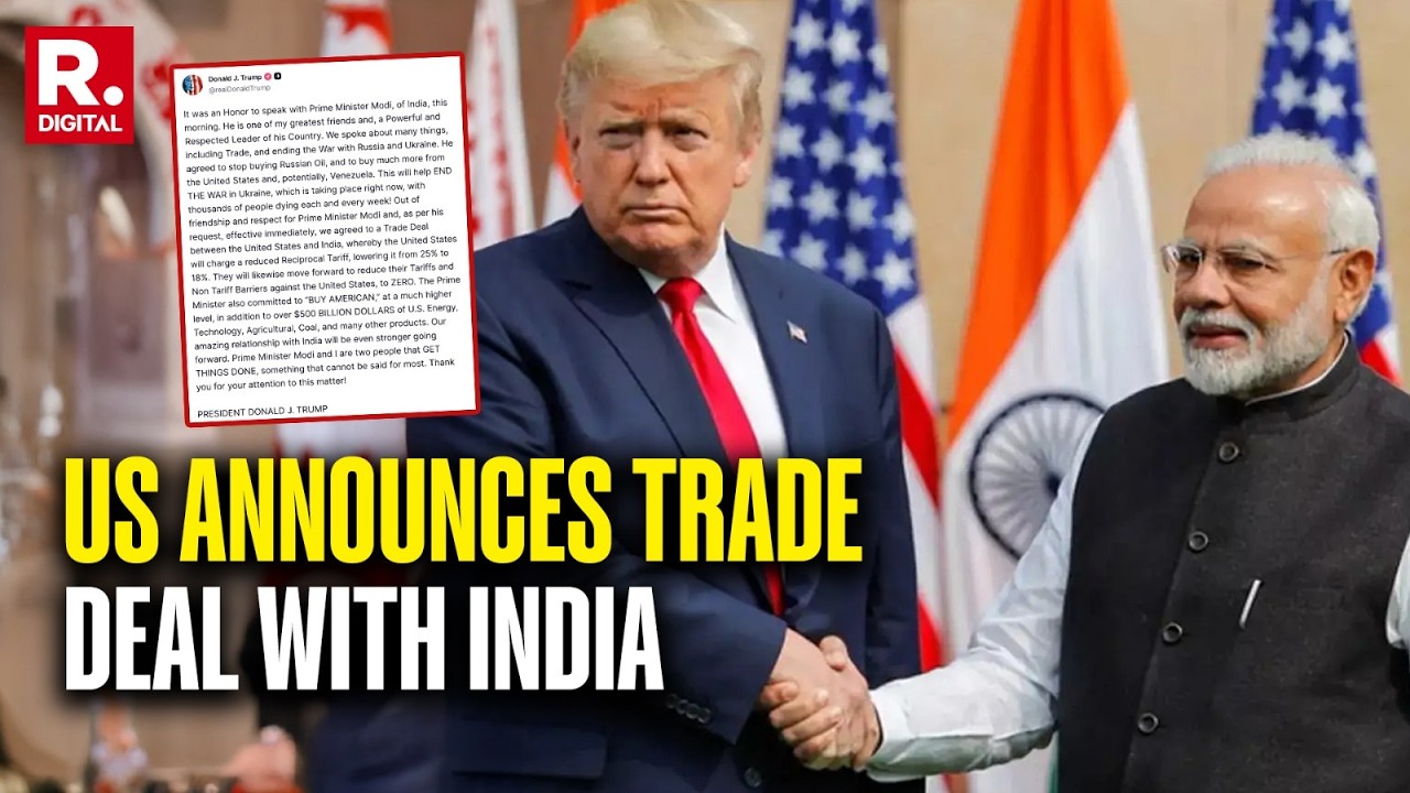 US President Donald Trump Announces Trade Deal With India