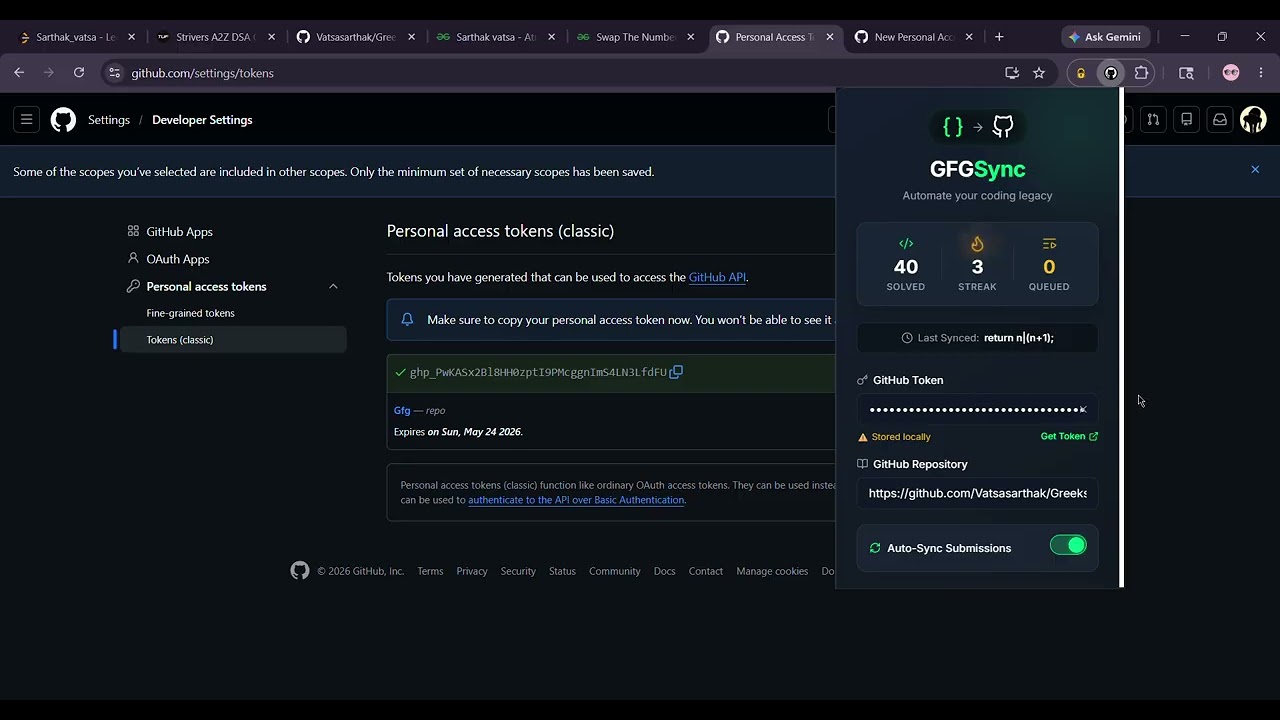 This Chrome Extension Automatically Pushes GFG Code to GitHub