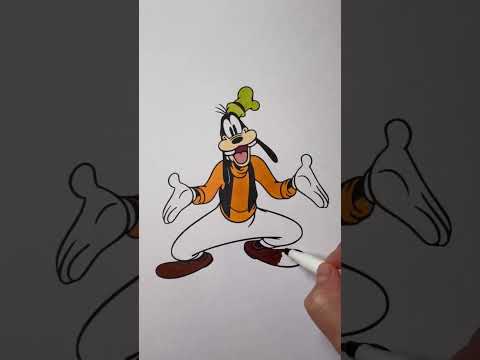 π»Charming Goofy coloring pageπ«ΆπΌ#disney#mickeymouse#pets #art