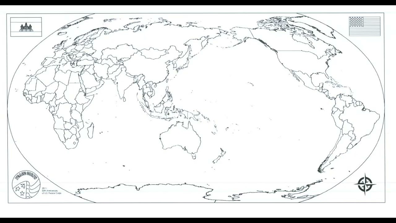 Peace Corps World Map Pacific Centered