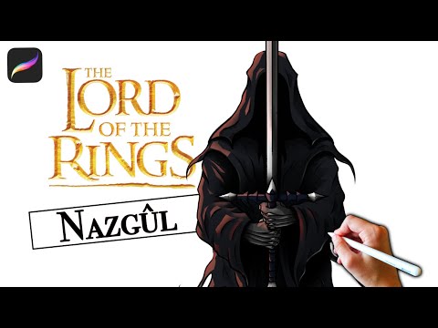 Drawing A Nazgul (The Lord of the Rings Art) - PROCREATE TimeLapse