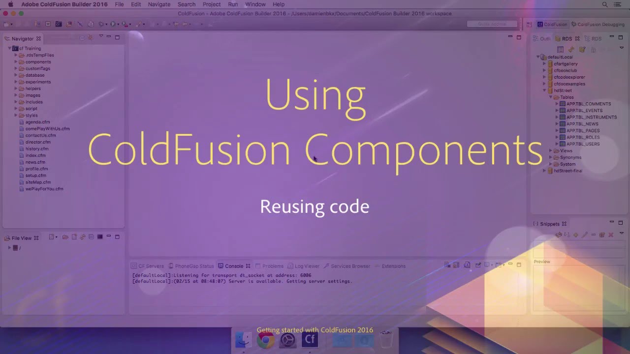 08 Reusing Code ## 10 Using ColdFusion component