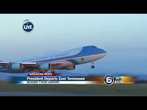 Air Force One Departs Knoxville McGhee-Tyson Airport 1/9/15