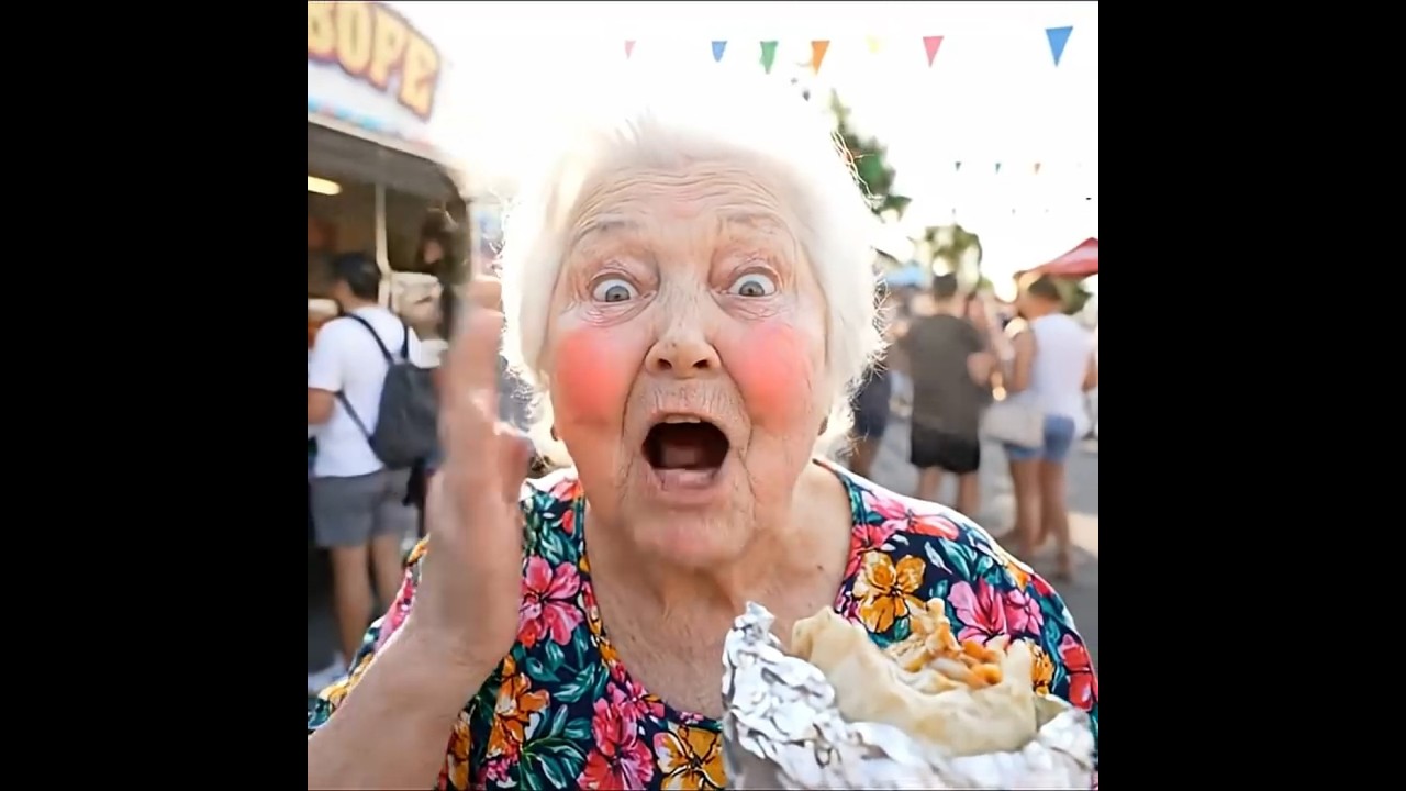 Granny likes it spicy #ai #googleveo3 #funny #viral #fyp #granny  #mustwatch #food #spicy #grannyai