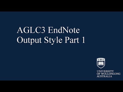 AGLC3 EndNote Output Style 1/3 | UOW Library
