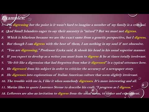 Digress Meaning with Examples