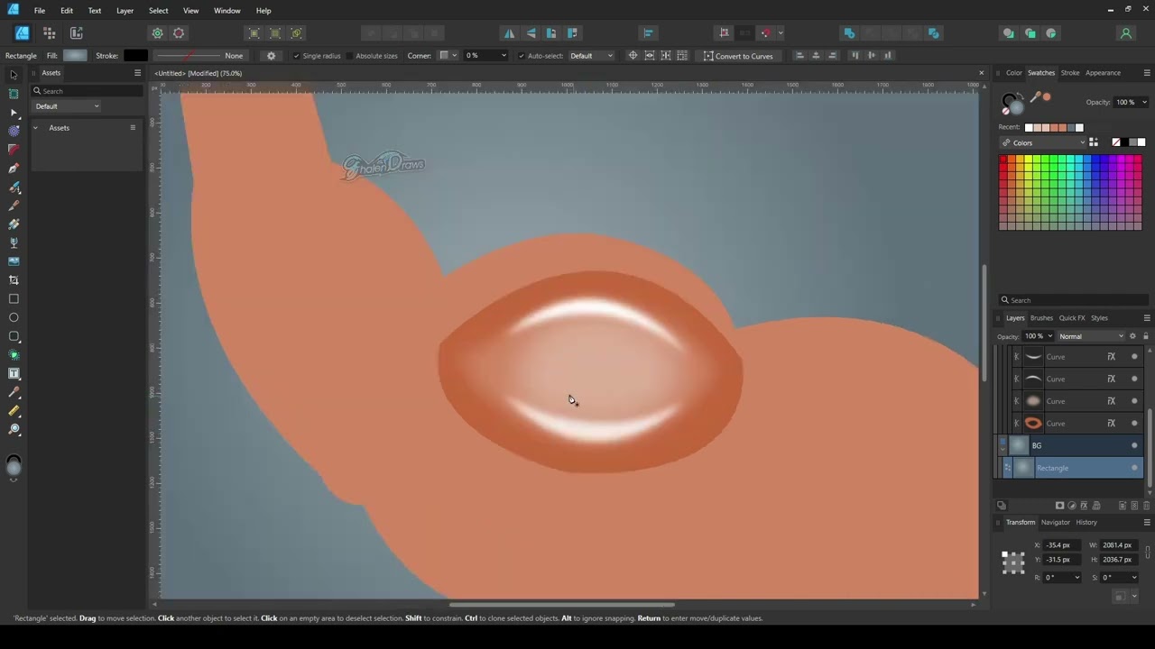 Vector muscular arm - affinity designer 2 / Ghalendraws