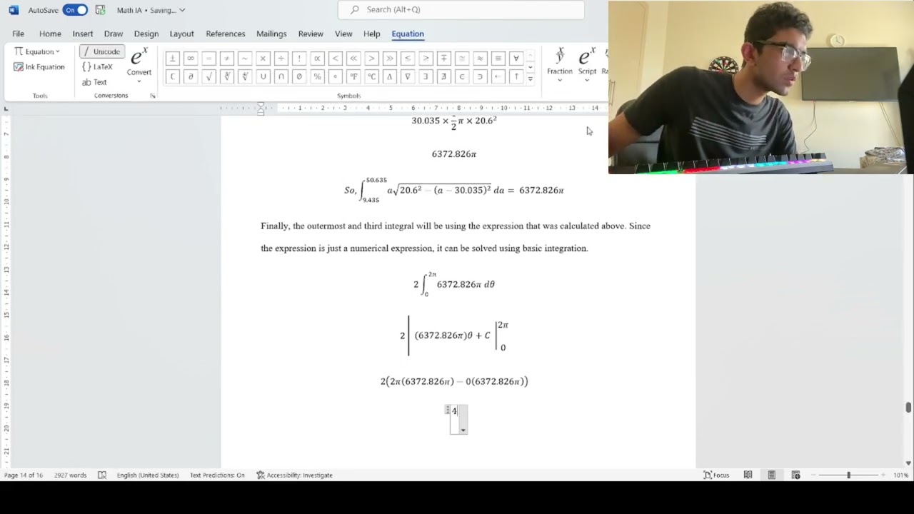8 minutes of me finishing the Math of my Math IA | ft. Face Cam