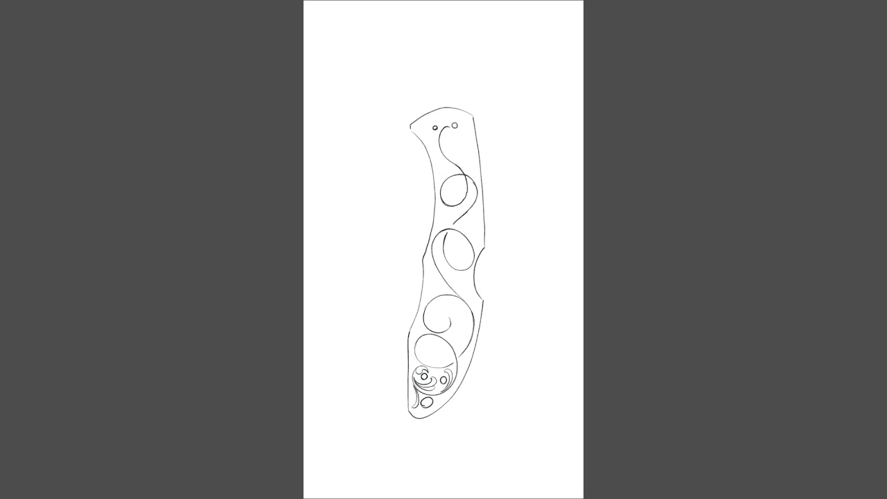 Layout for flare cut scroll #spydercoknives #art #scrollwork #handengraving #engraving