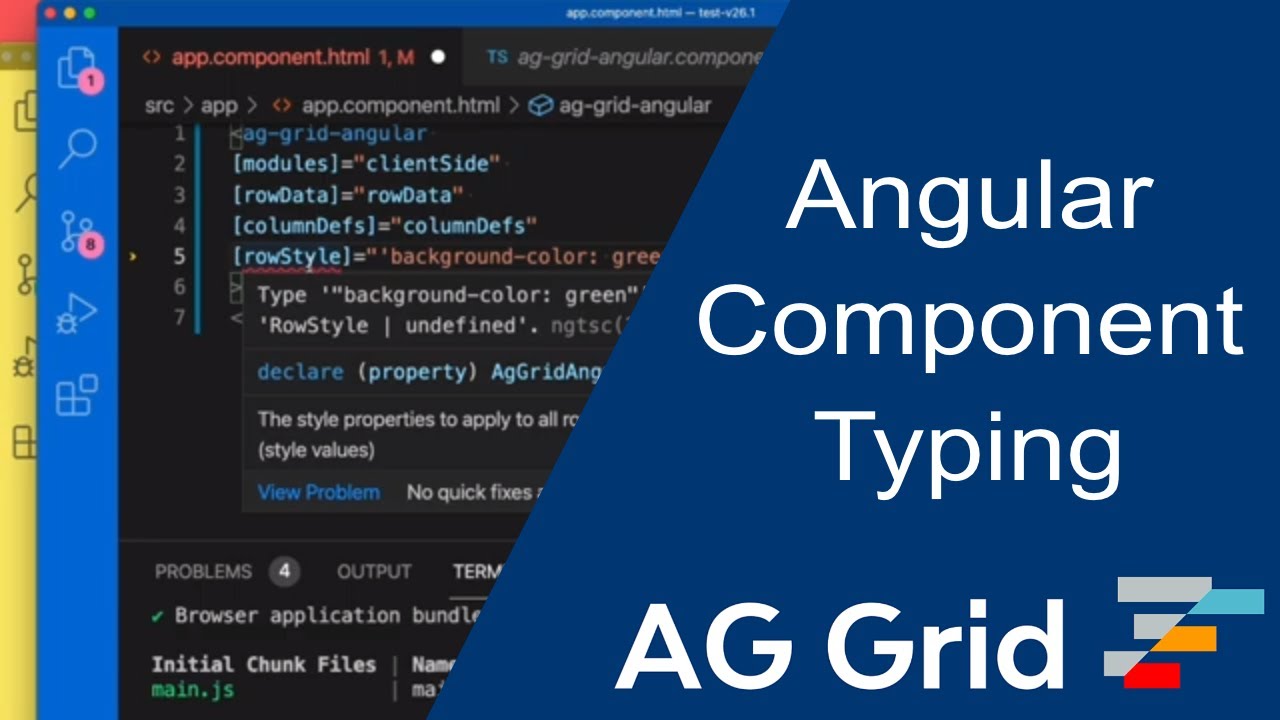 Angular Component Types in IDE with AG Grid