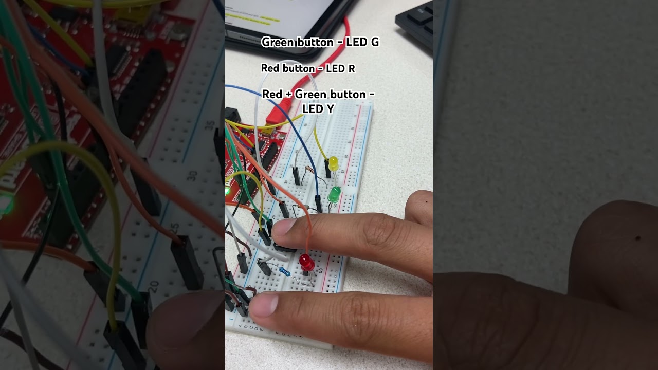 Lab 1 Microcontrollers - Demonstration 2 button input to 3 LED output