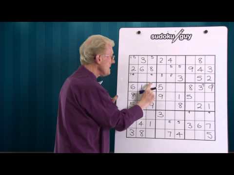 Lesson 6. Sudoku Rule of exclusion. 2 empty cells hint for small numbers.