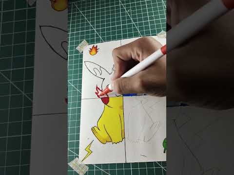 #pikachu #drawing in #four #elements #fire ✨✨#pokemon #pokedance #short #part3