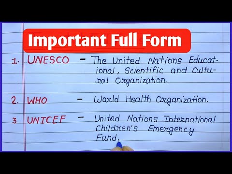 Full form of UNESCO UNICEF WHO ILO NASA NGO FAO etc|Data Education|