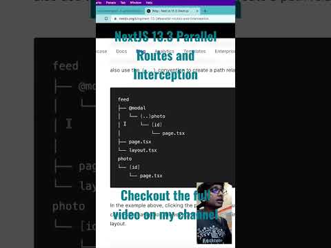 NextJS 13.3 Parallel Routes and Interception explained in under 6 minutes! #webdevelopment #nextjs