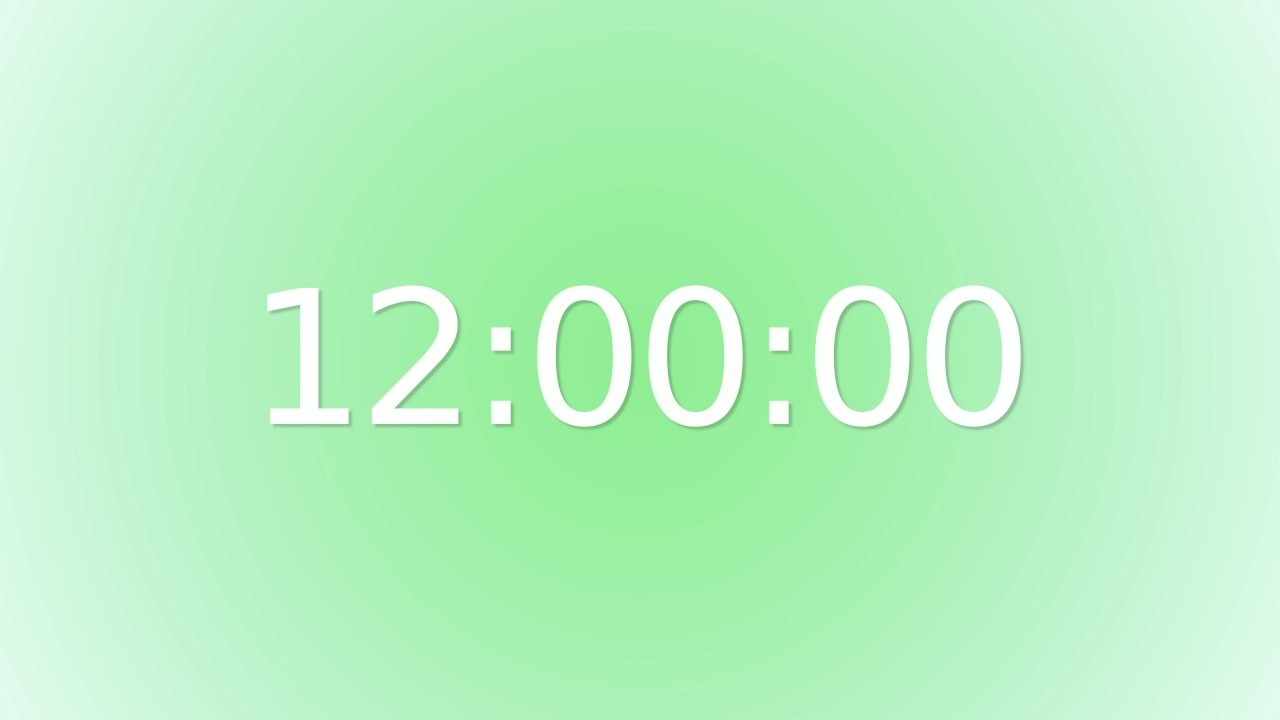 12H Mint Morning Mist Timer | Gradient Countdown 💚 #98FF98 #BDFCC9 #E6FFF0