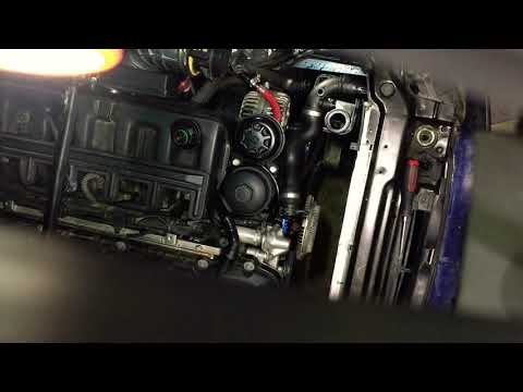 BMW 3 SERIES E46 COOLANT SYSTEM, expansion tank leak ,removal & upper radiator hose removal, fix