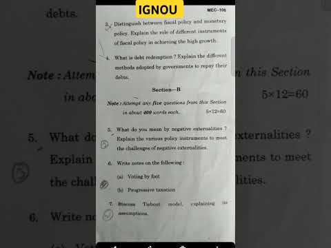 MEC 106 Public Economics IGNOU MA Economics 2024