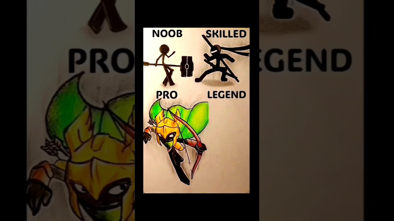 Drawing Stickman in Various Levels😳 #drawing #shorts #anime #goku #db #stickman #art #penart