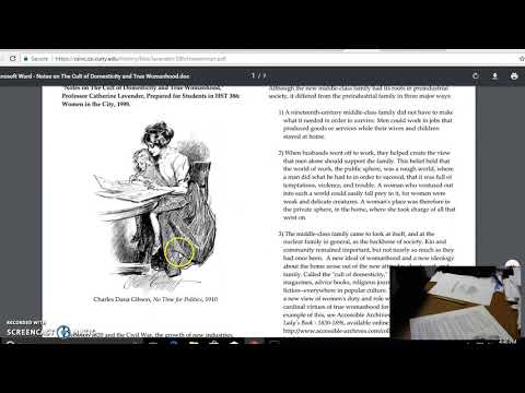 SOC 16 Cult of Domesticity/True Womanhood