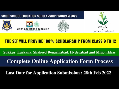 Sindh School Education Scholarship Program (SSESP) 2022-2023| SEF Scholarship For 8th Class | NJV