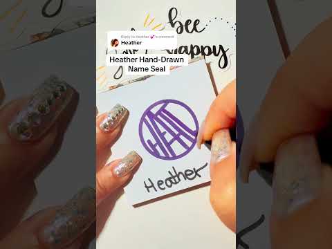 Heather Hand-drawn Logo - Name Art and Meaning #shorts