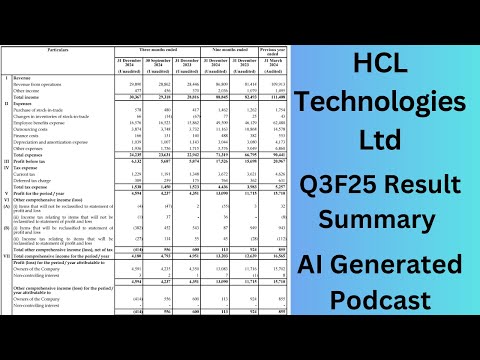 HCL Technologies Ltd | Q3F25 result summary | AI-Generated Podcast