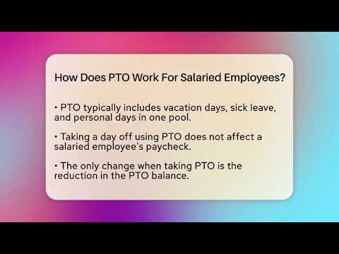 How Does PTO Work For Salaried Employees? - Job Success Network