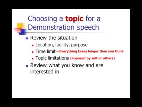 Informative Speeches: Demonstration Speeches