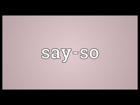 Say-so Meaning