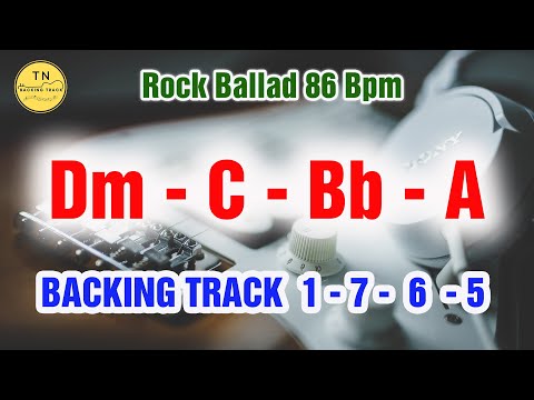 Guitar backing track D minor Rock Ballad Dm C Bb A TN Backing Track