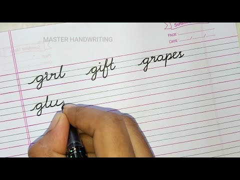 'g' letter words in cursive writing//handwriting worksheet//Neat and clean english handwriting
