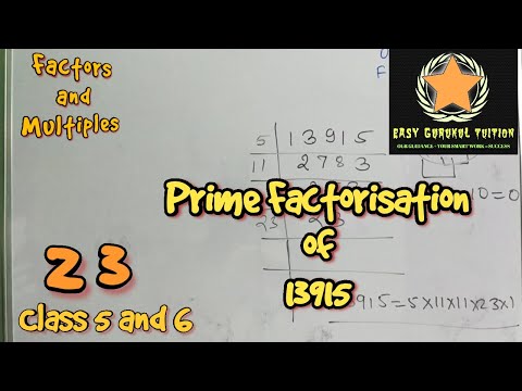 #23 Factors And Multiples Class 5 and 6 | Prime Factorisation of 13915 in Hindi