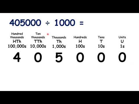 Divide 5 or 6 digit multiples of 1000 by 1000