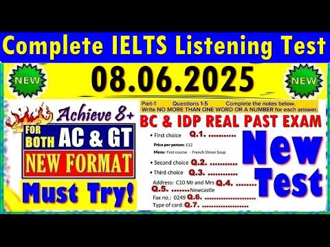 IELTS LISTENING PRACTICE TEST 2025 WITH ANSWERS | 08.06.2025