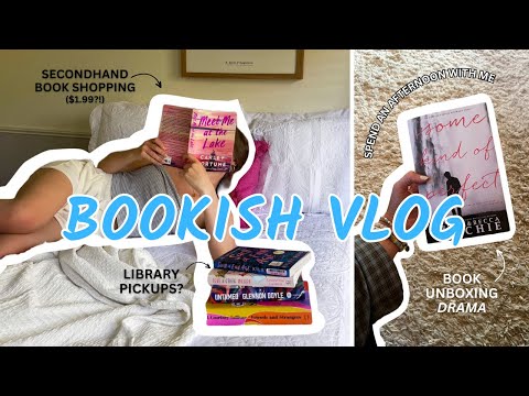 bookish DIML vlog: amazon book unboxing drama, library trip, book thrifting🛍️
