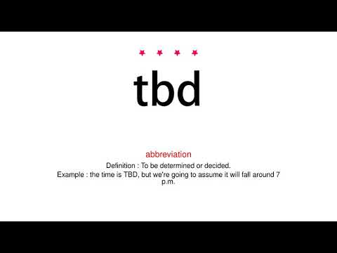 How to pronounce tbd - Vocab Today